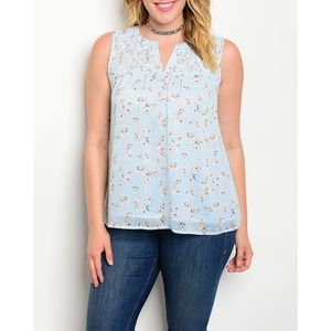 perch | Tops | Light Blue Floral Plus Size Top Perch | Poshmark